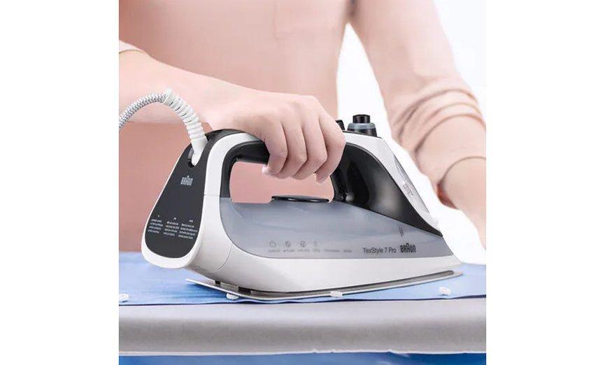 Braun TexStyle 7 Pro, EloxalPlus Steam, 3000W, Blue - eXtra Saudi