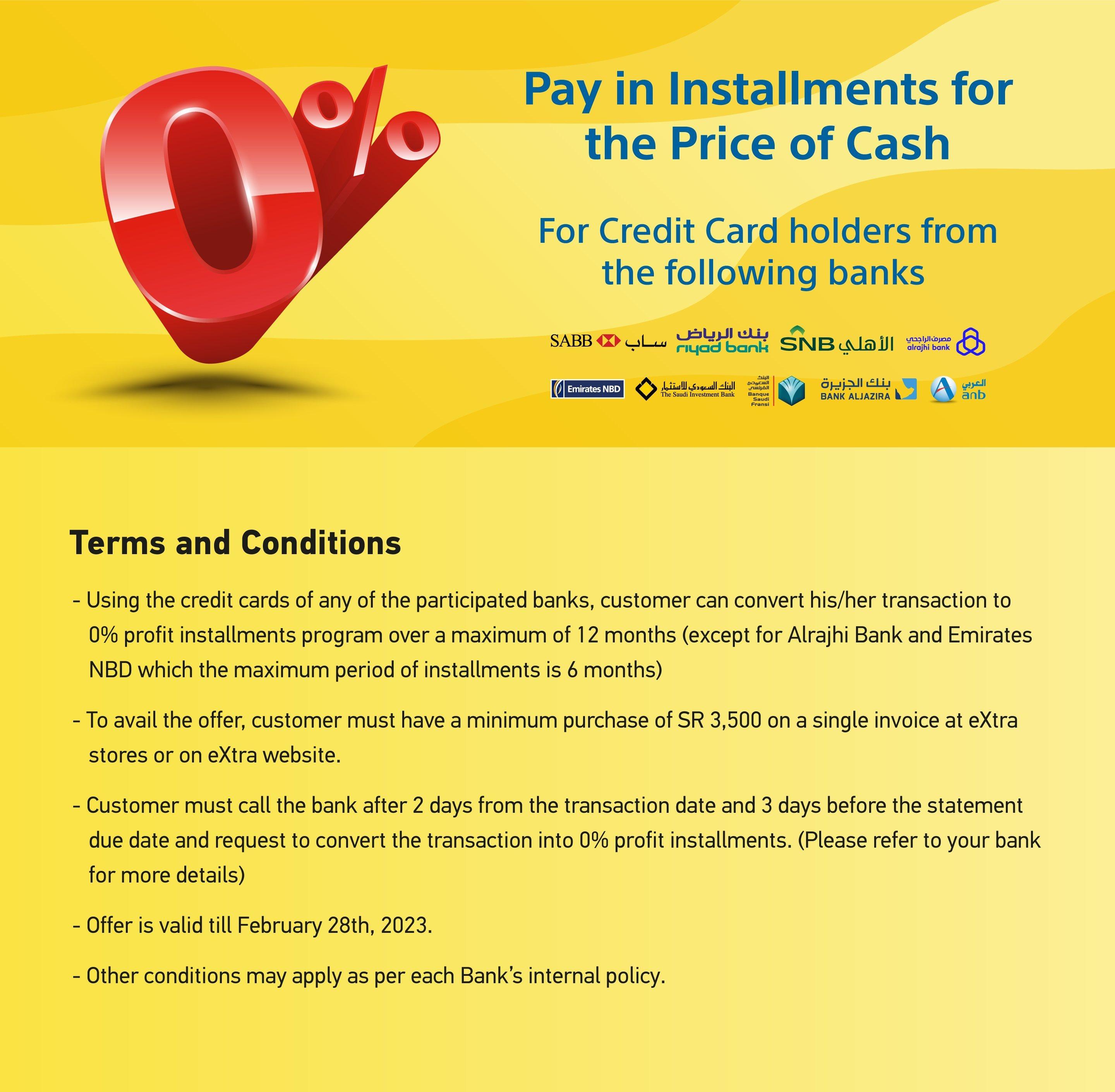 0% installment - eXtra Saudi