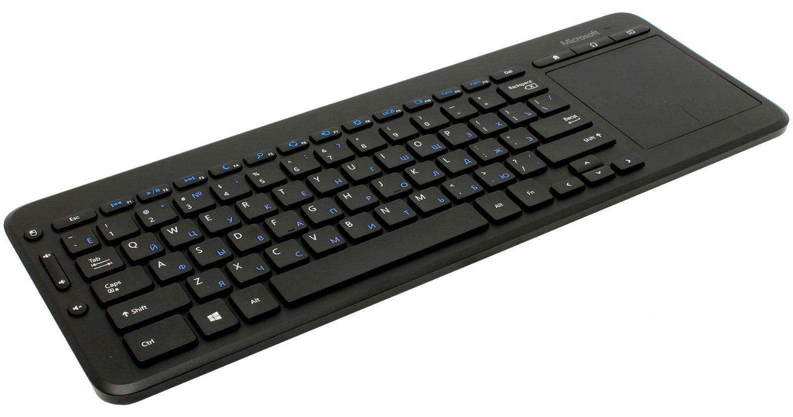 Microsoft All-In-One Wireless Media Touchpad Keyboard, Black - eXtra