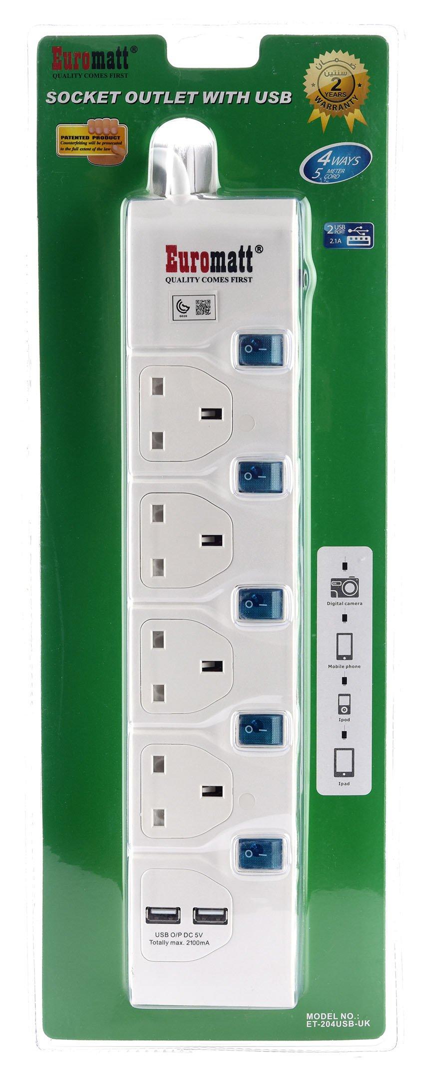 Euro-Matt, Power Extension 5M, 4 Socket price in Saudi Arabia | Extra ...