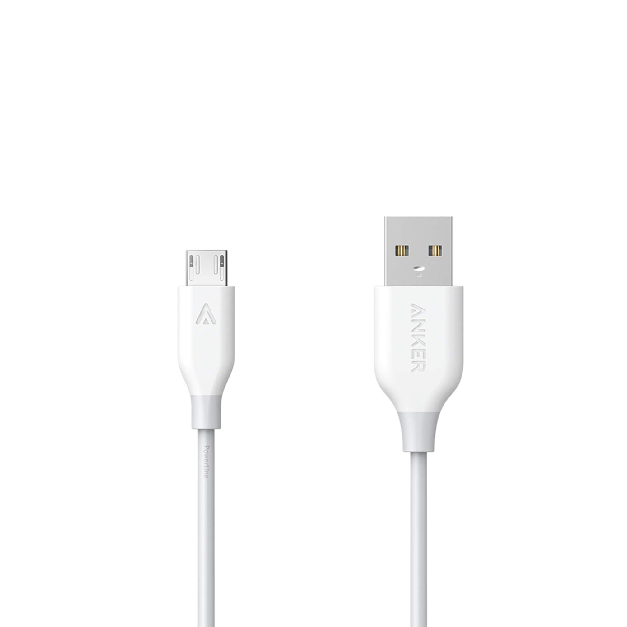 Anker Power Line Micro Usb 0.9m, White - eXtra