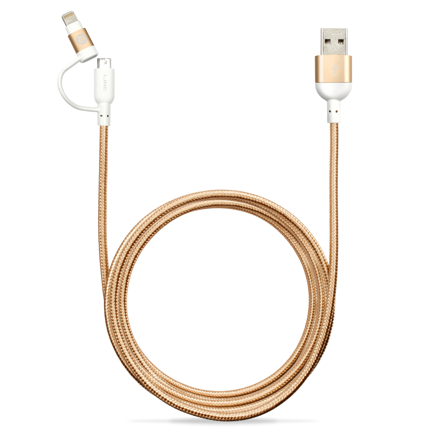 Adams Elements 1.2m Lightning/Micro USB Cable Gold - eXtra Bahrain