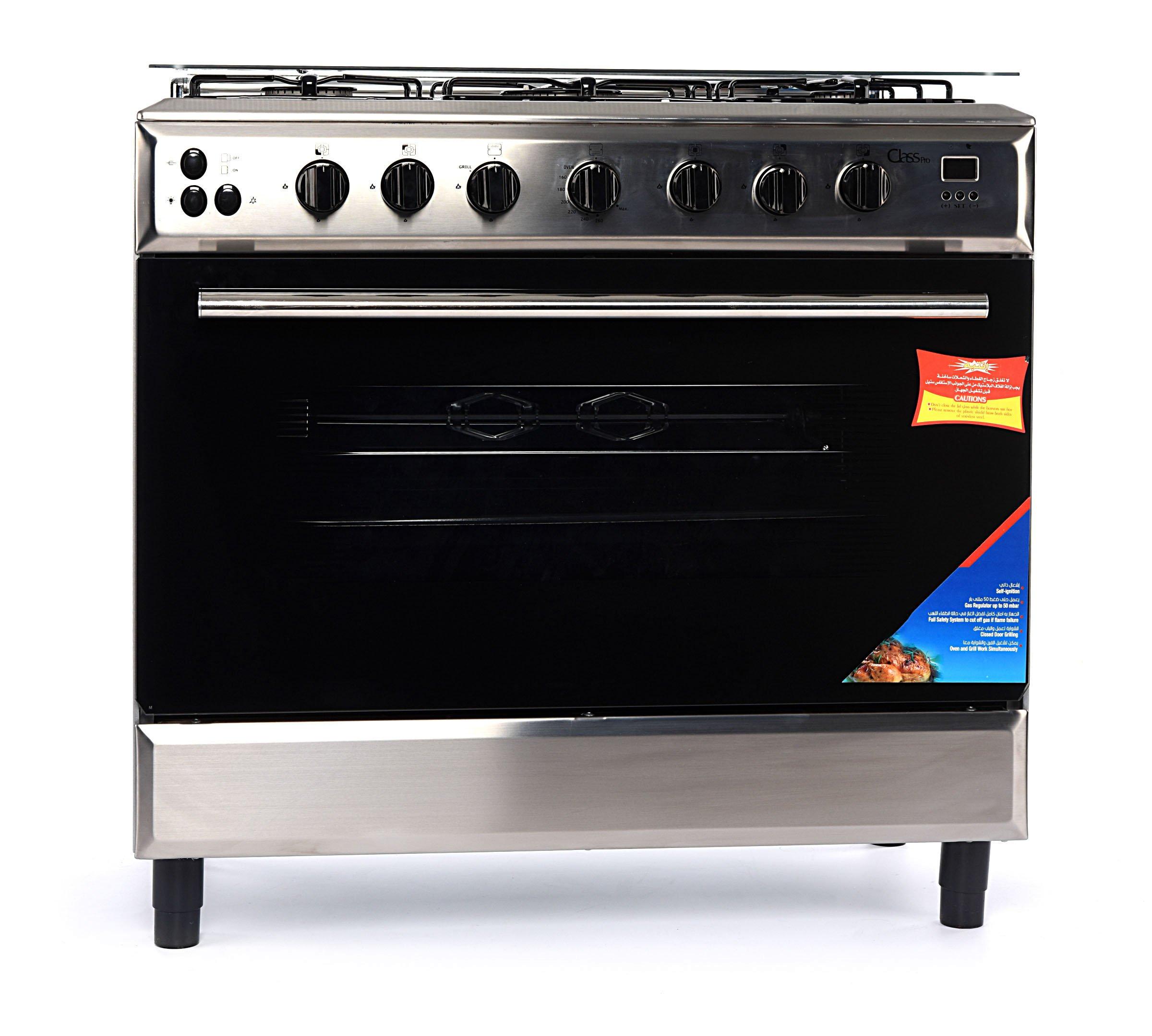 ClassPro, Gas Cooker, 90X60, 5 Burners, Stainless Steel price in Saudi ...