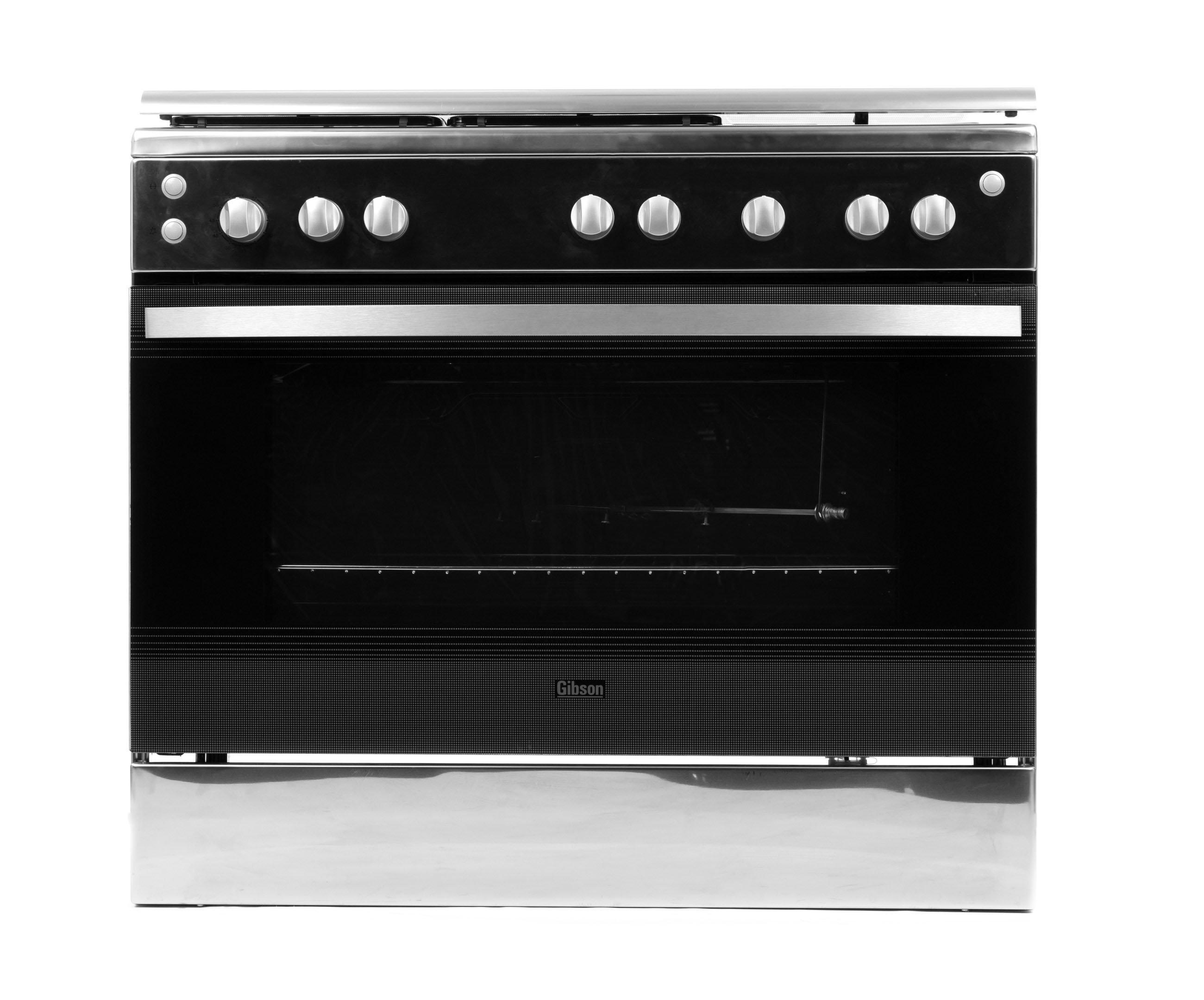 Gibson Gas Cooker 90x60cm, 5 Gas Burners,Stainless Steel - eXtra