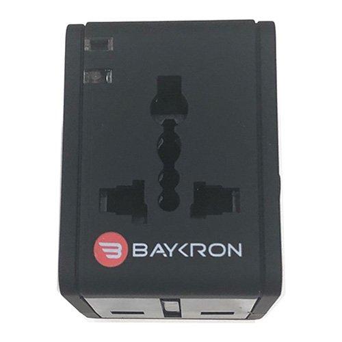 Baykron ITC005 UNIVERSAL TRAVEL ADAPTER Black W/ 2 USB - eXtra