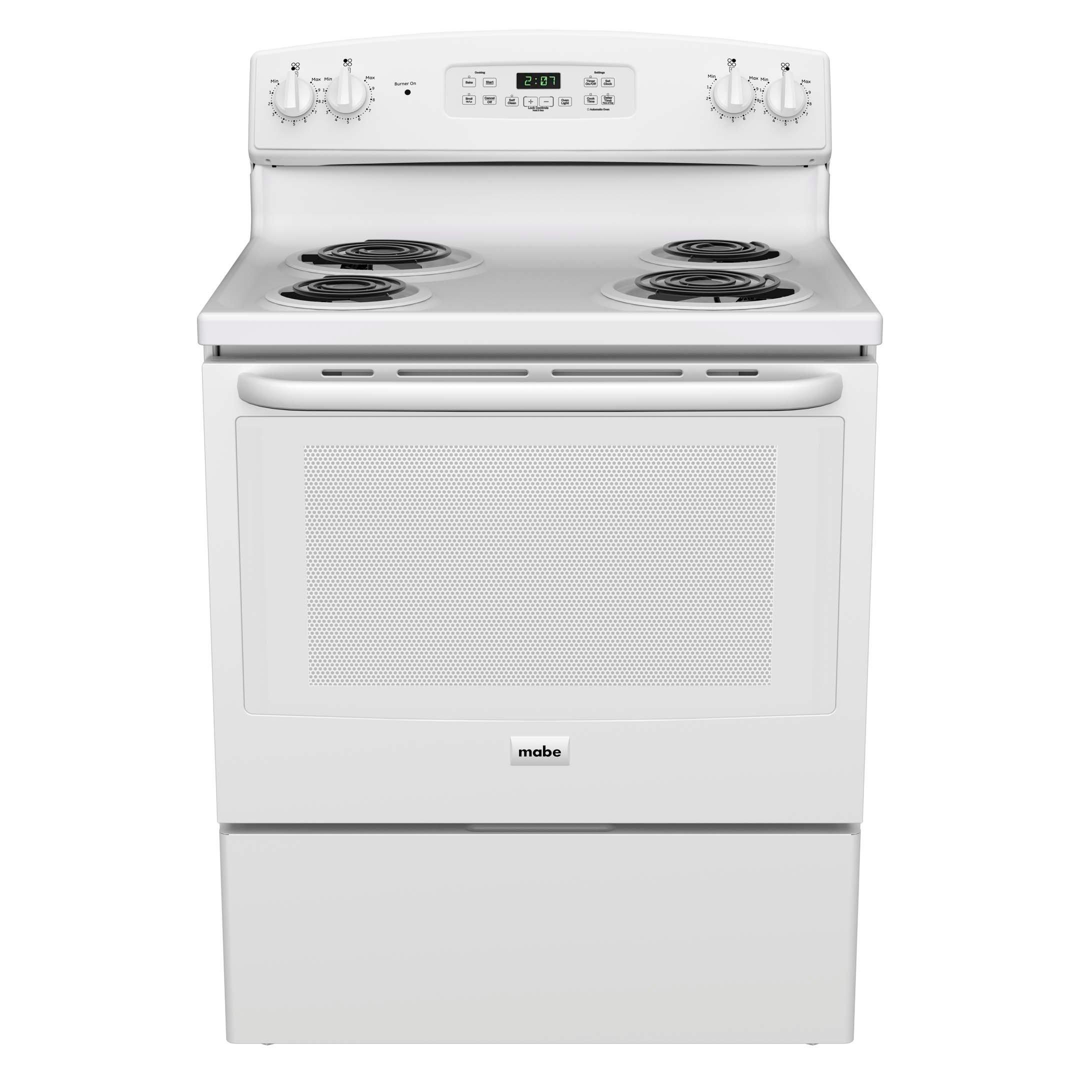 Mabe Electric Cooking Range, 4 Coil Burner, White - eXtra