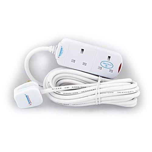 Terminator Extension Cord 2 Way 5 Meter,G-MARK, White - eXtra Oman