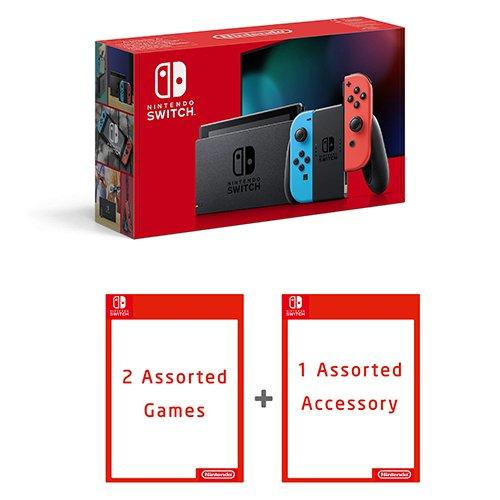 Nintendo, New Switch Neon Console, Assorted games, Assorted Accessory ...