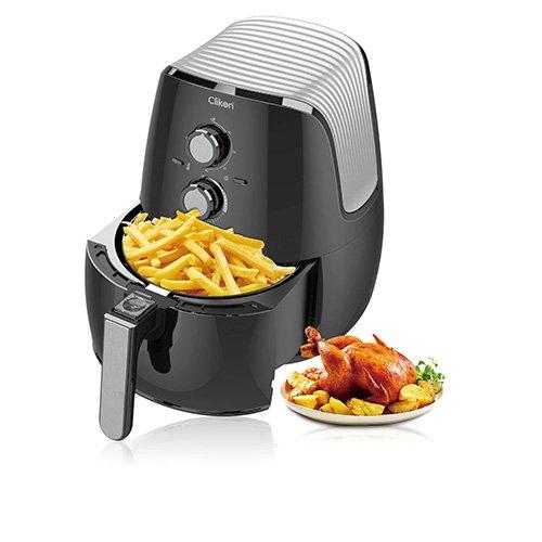 Clickon AIRCHEF 3.5L Analog Air Fryer 1500W Silver/Black. - eXtra Bahrain