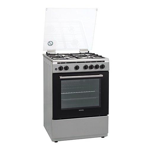 Vestel, Gas Cooking Range, 60x60CM, 4 Gas Burners, Stainless Steel ...
