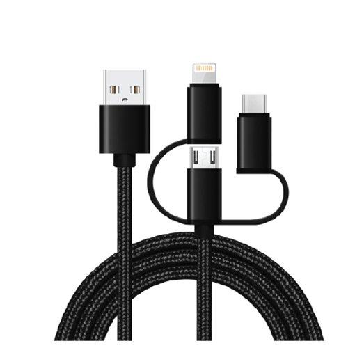 Smart iCONNECT 1m 3in1 USB To USB-C/Lightning/MicroUSB Fast Charging ...