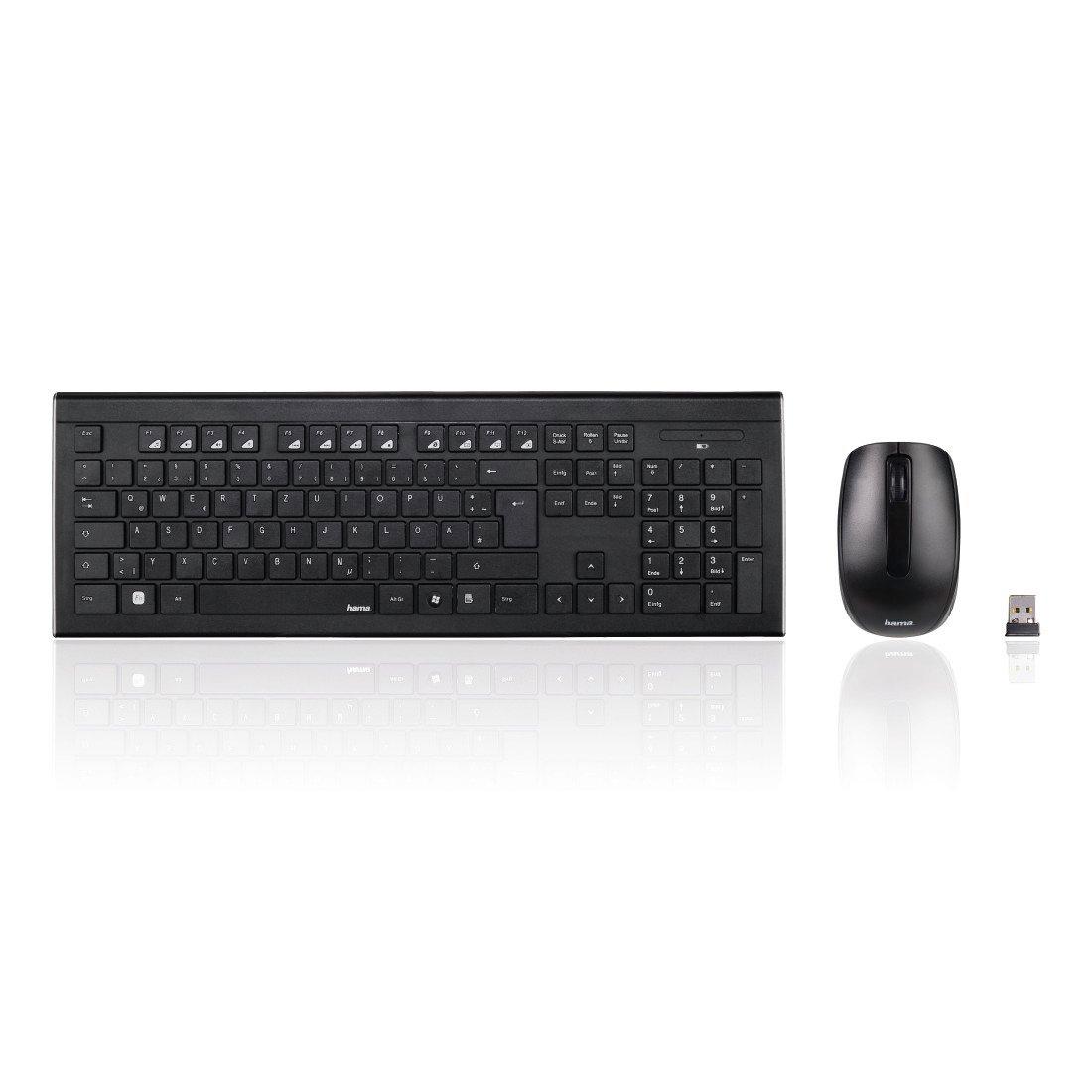 Hama, Wireless Keyboard & Mouse Set, Black - eXtra Oman