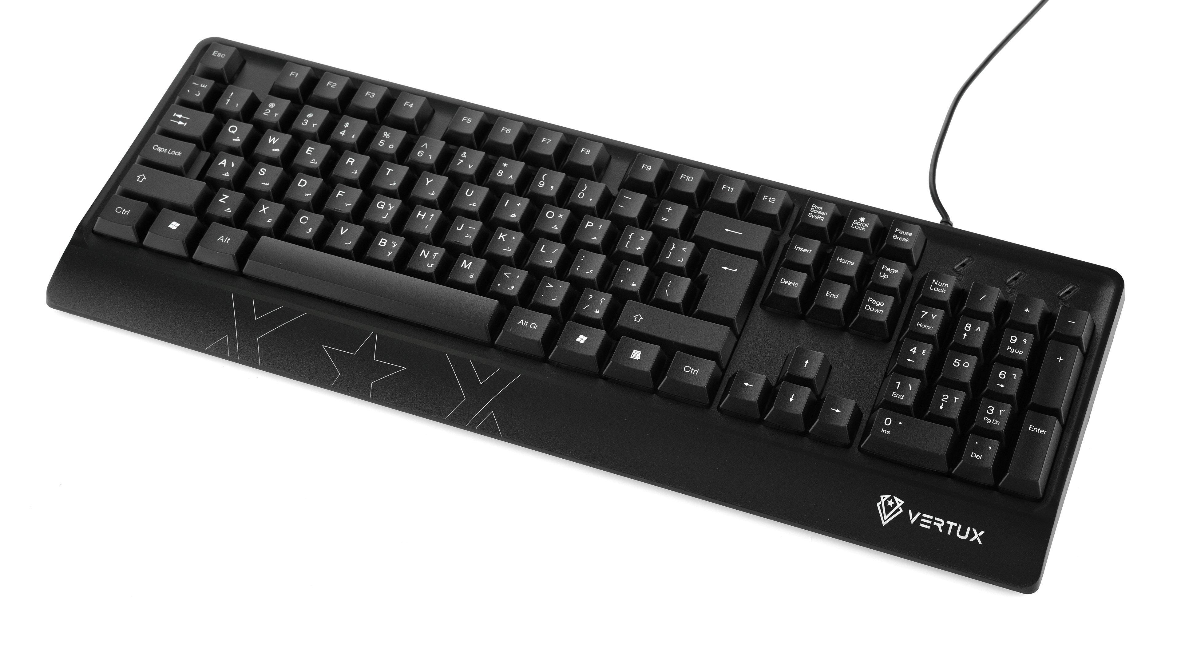 Vertux, ORION Backlit Wired Gaming PC Keyboard & Mouse Combo Kit, Black ...