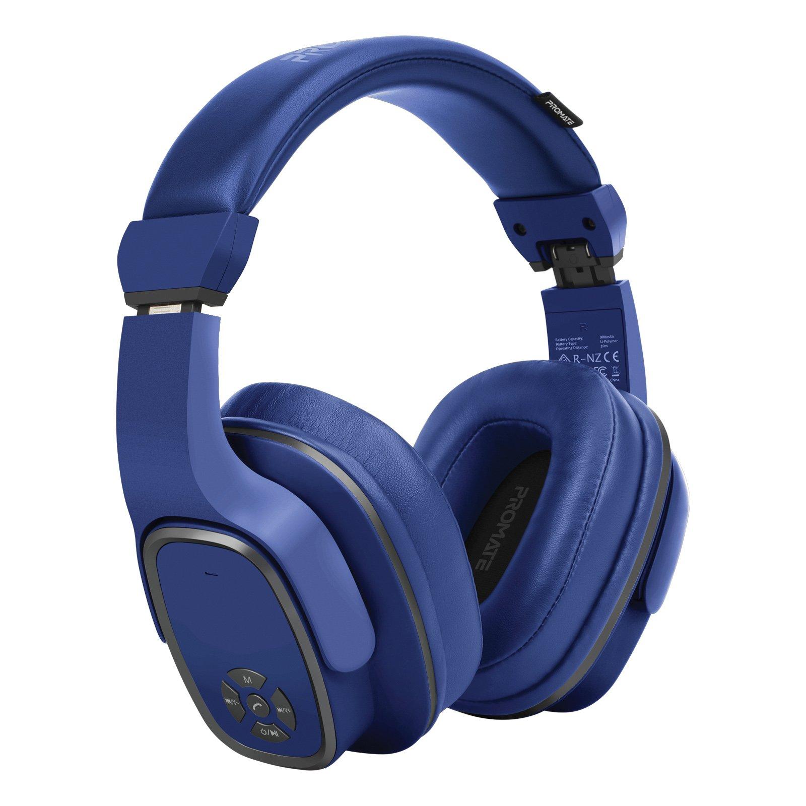Promate Bluetooth Headphones, 6W, 12 Hrs Playtime, Blue - eXtra Oman