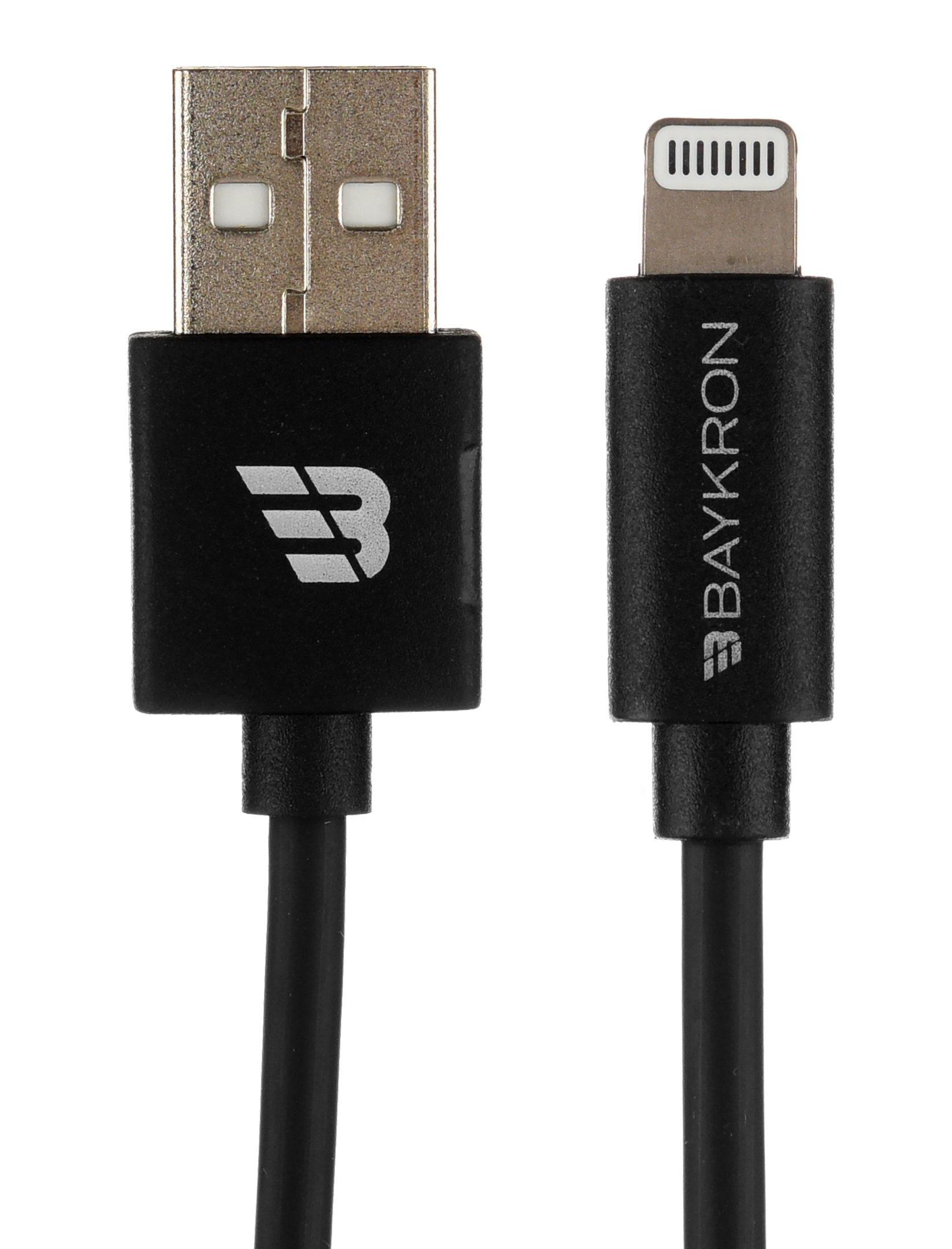 BAYKRON Ligthing Cable, 3A, MFI Certified, 1.2 M, Black - eXtra