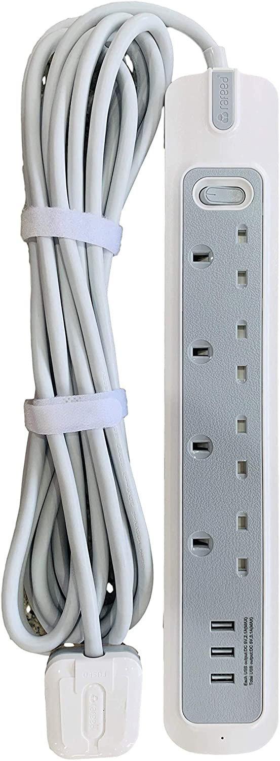 Rafeed Electric, 2Meter Power Extension Socket, 3250W, 3 Usb Ports ...