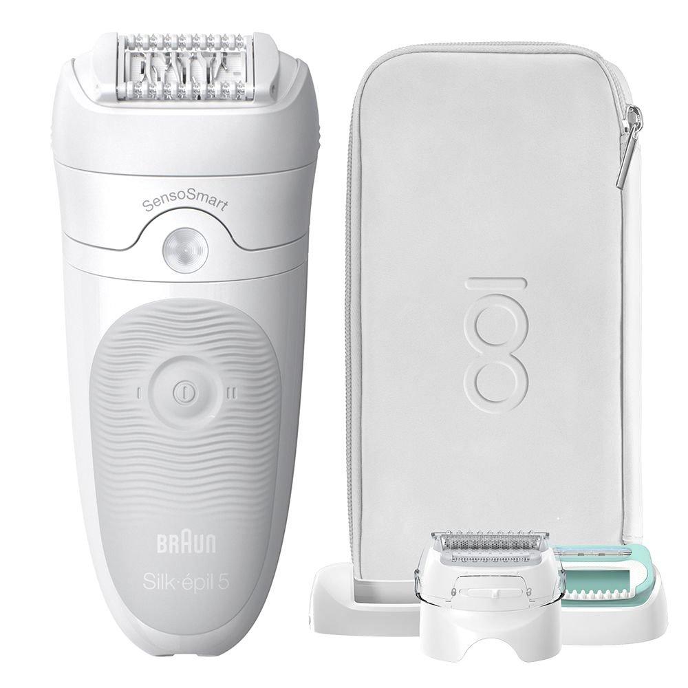 Braun SILK-EPIL 5 Rechargeable Epilator With 5 Extras Wet&Dry, White ...