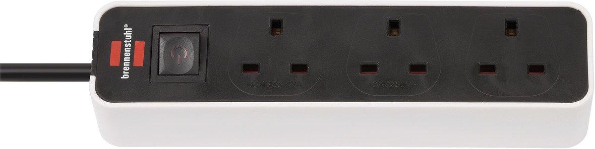 Brennenstuhl 3 Way Socket Extension, 1.5M, White & Black - eXtra Bahrain
