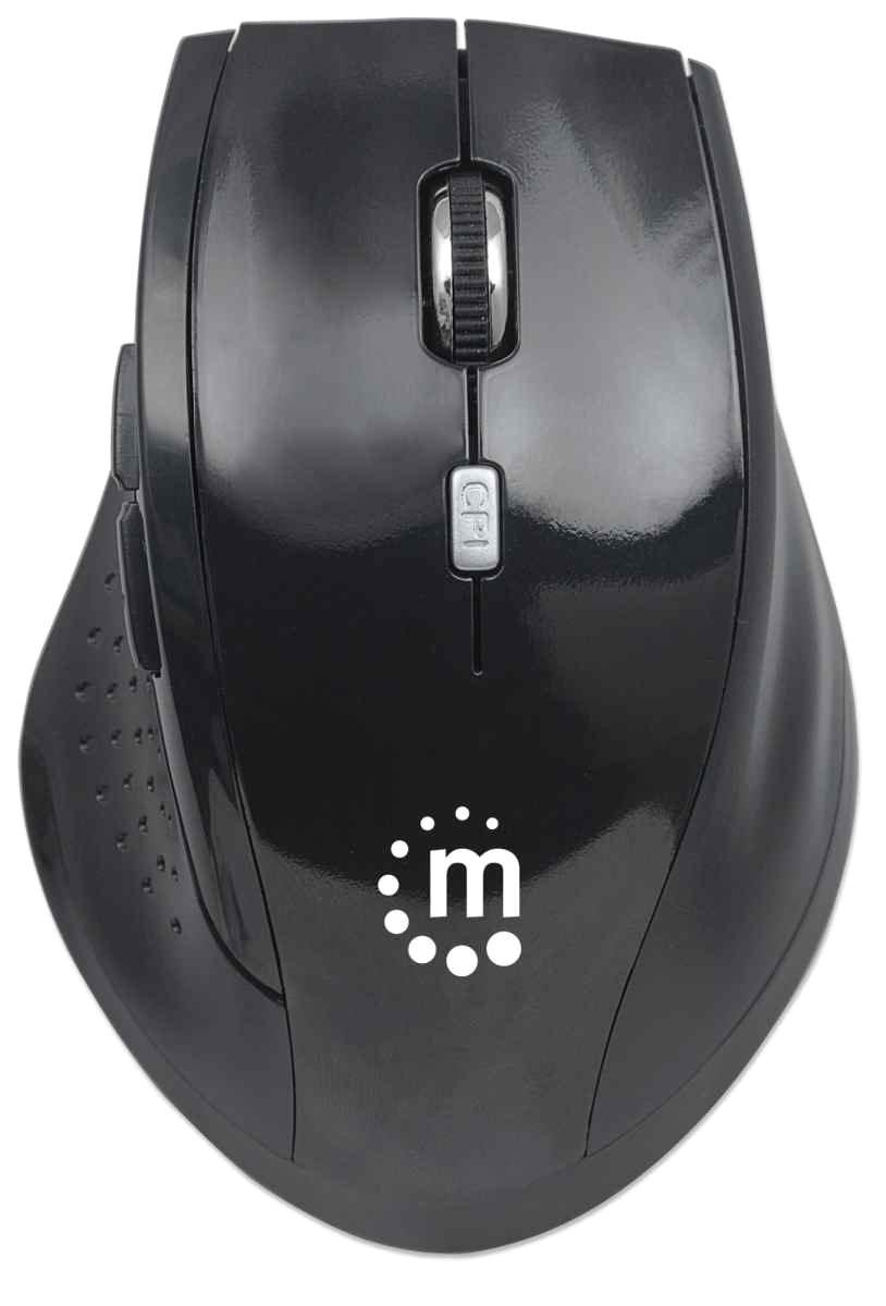 Manhattan Curved Wireless Optical PC Mouse 1600dpi Black - eXtra Bahrain