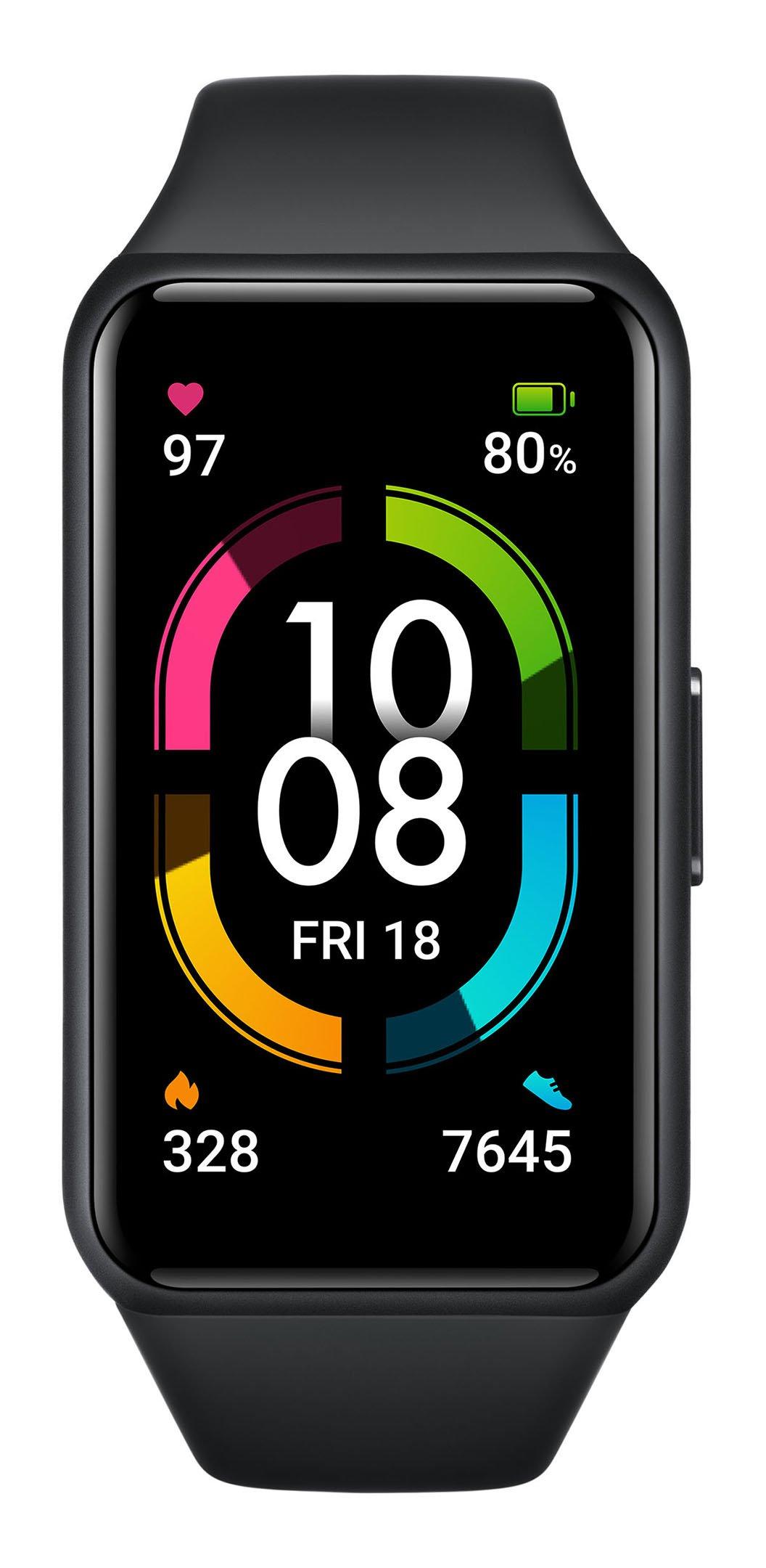 Honor Band6 Amoled Display Blood Oxygen Monitoring Black. - eXtra Bahrain