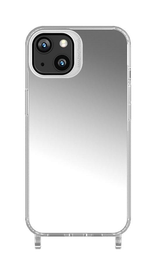 AmazingThing iPhone 13 Mirror Case With Lake Blue Strap, Clear - eXtra