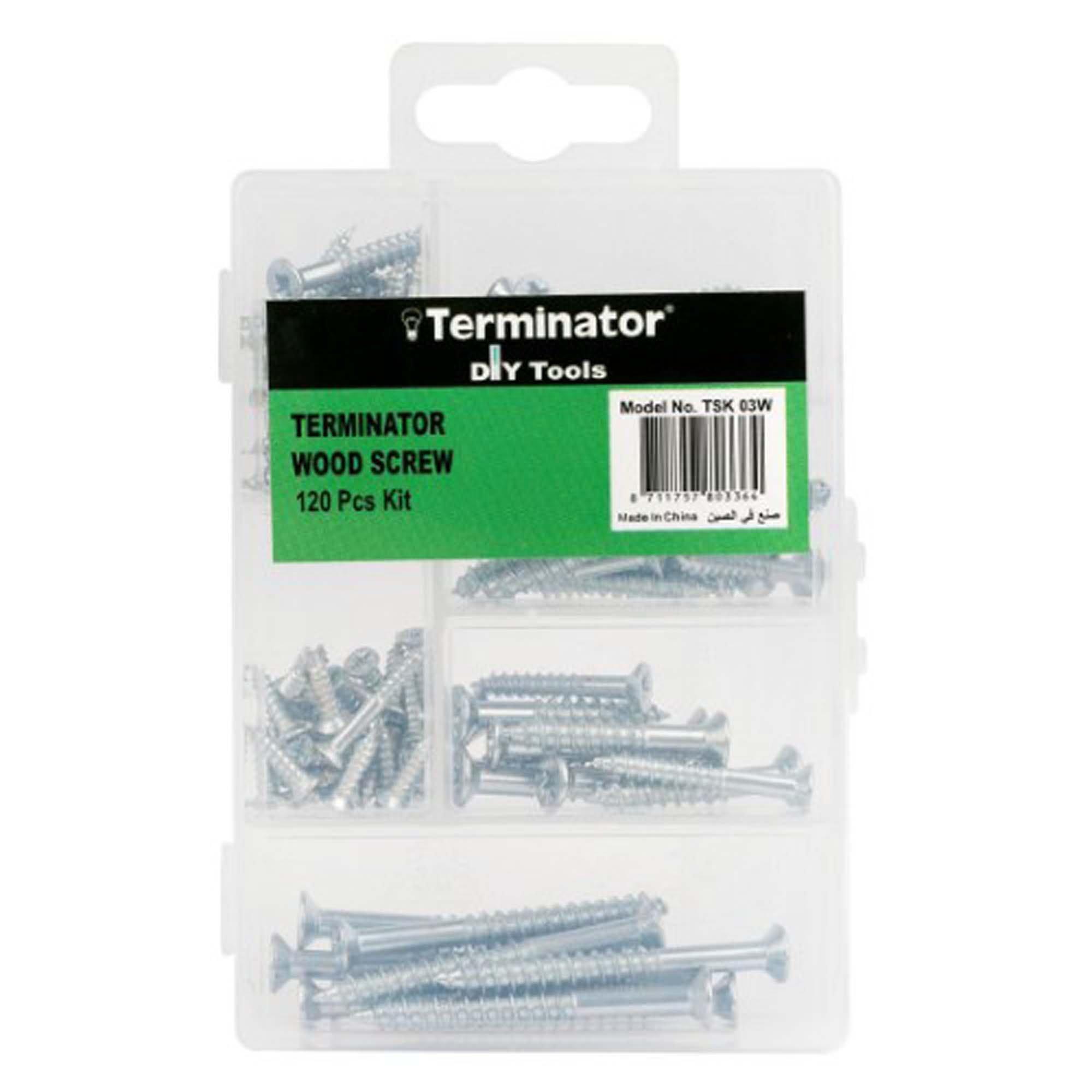 Terminator Wood Screw Kit, 120 Pcs - eXtra Oman