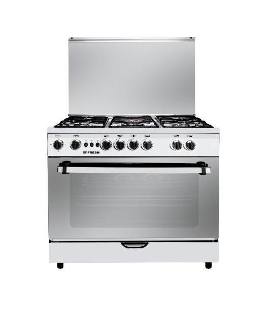 Fresh, Gas Cooker,90x60, 5 Burners, Self Ignition, Stainless Steel ...