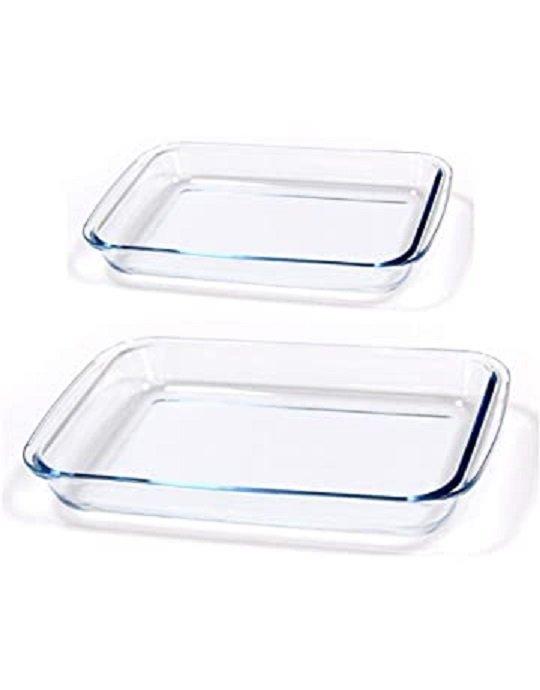 Marinex 2.2Ltr+1.6Ltr Rectangular Roasters Glass. - eXtra Oman