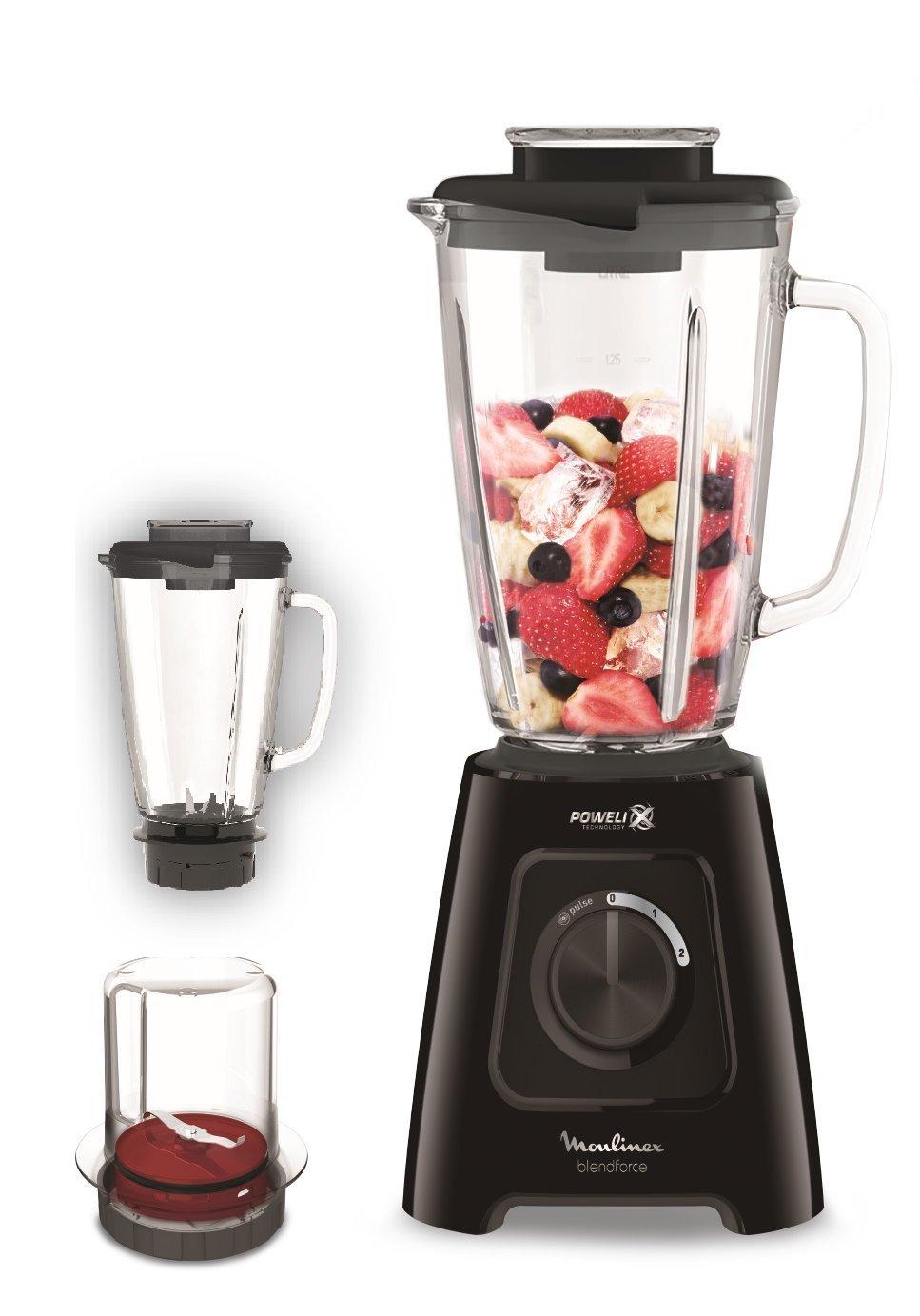 Moulinex 2Ltr Blend Force Mixer Blender, 600W, 3 Speed Function, Black ...