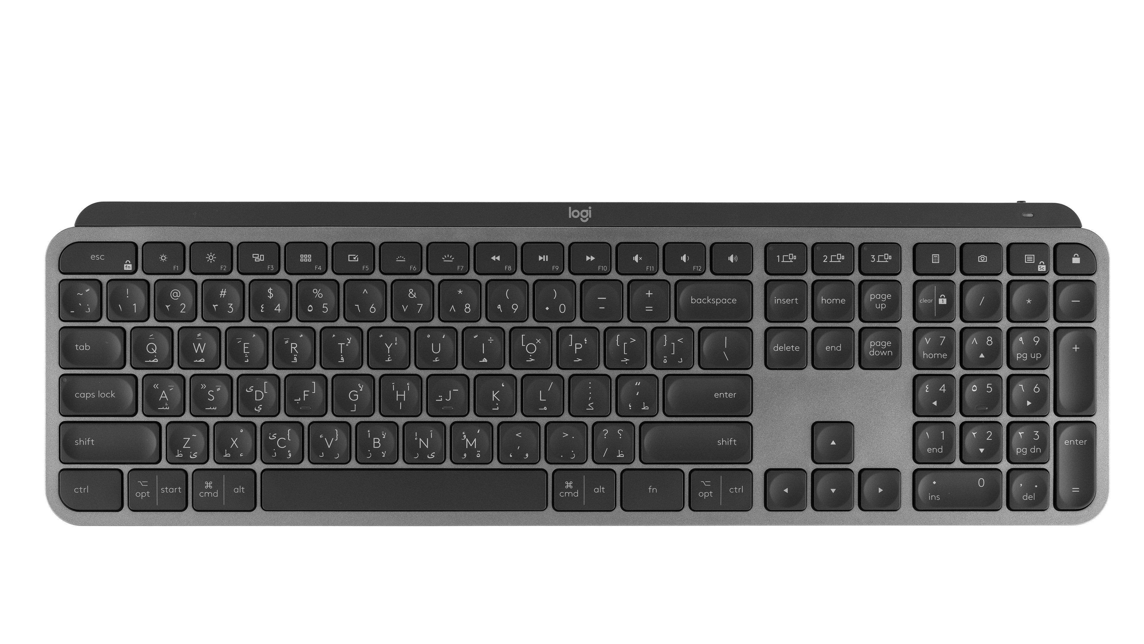 Logitech MX Keys Wireless Keyboard, 10 Meters Range,Graphite - eXtra