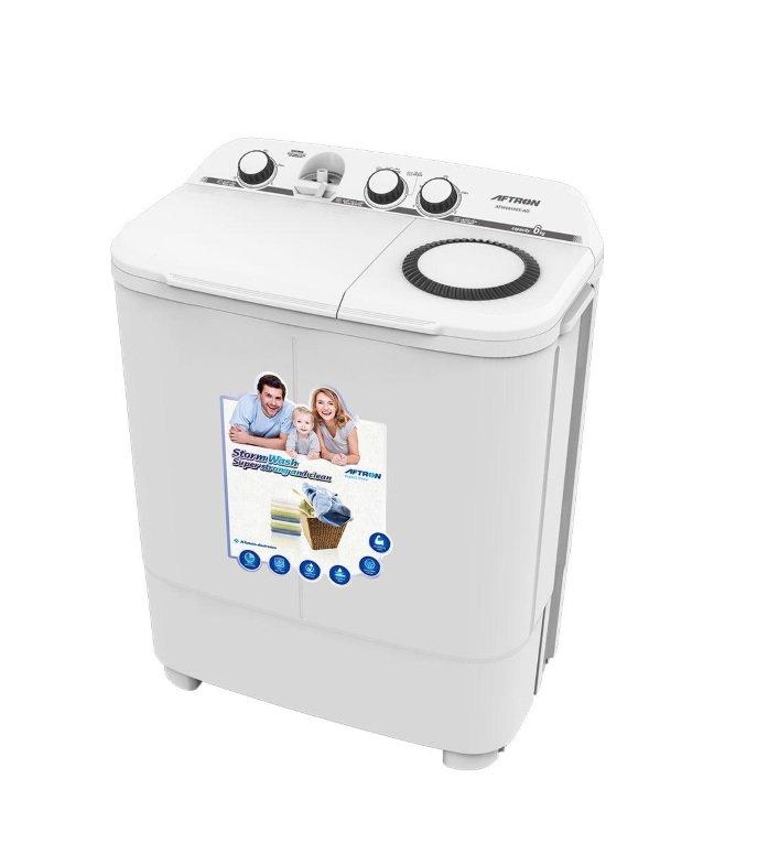 Aftron 6 kg Semi Automatic Twintub Washing Machine White. - eXtra Oman