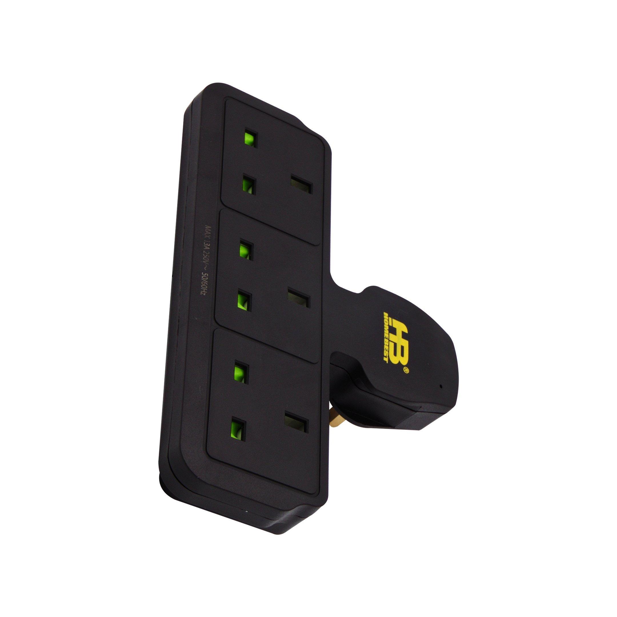 Home Best, Power Adapter, 3 Sockets, Black - eXtra