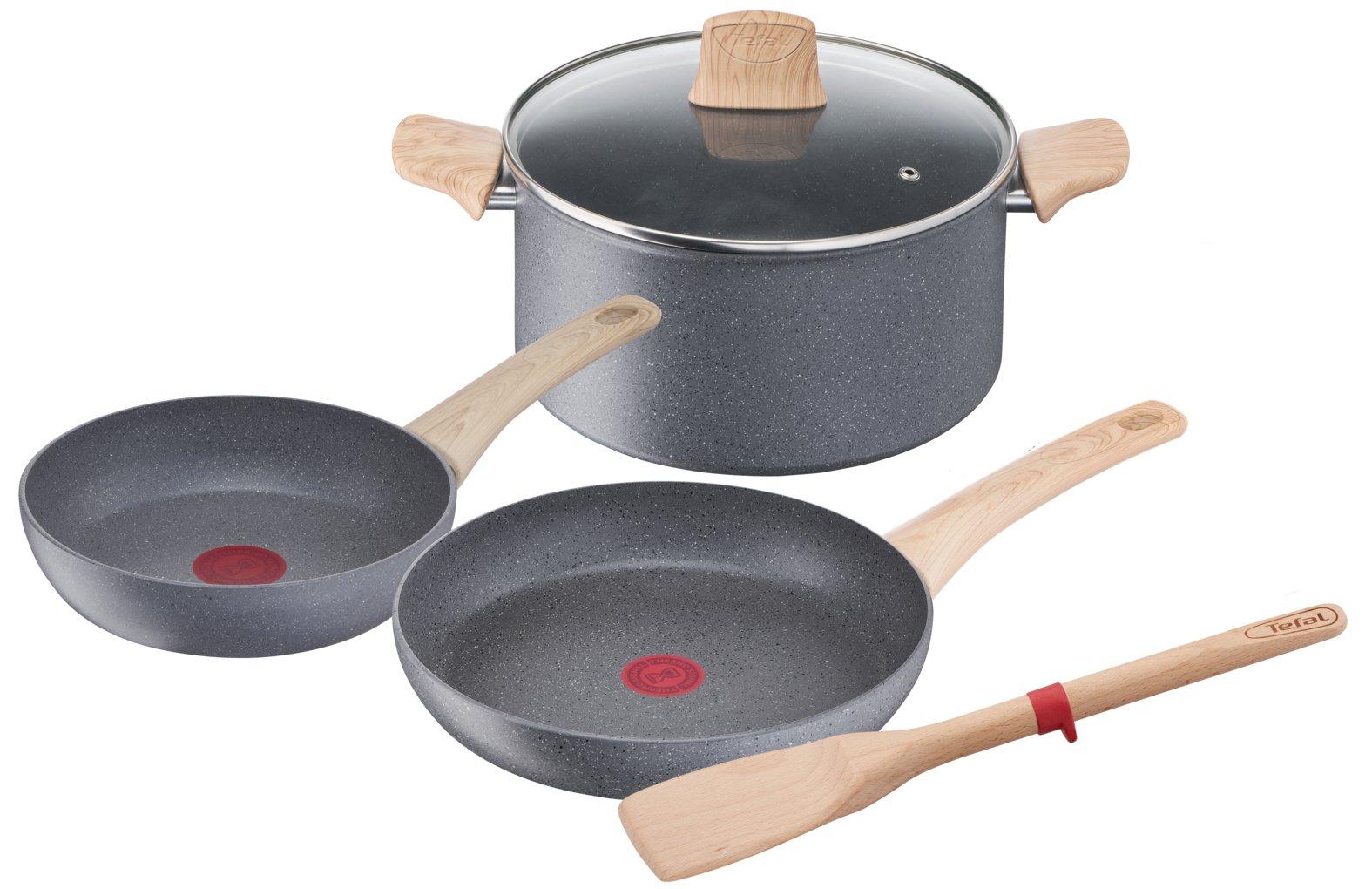 Tefal Natural Force 5pcs Cooking Set (Frypan 20cm, 24cm, Stewpot 24cm ...