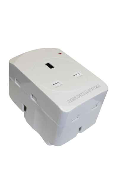 Kistenmacher, AC Power Adaptor UK Plug With 3-Way UK Socket 13A, White ...