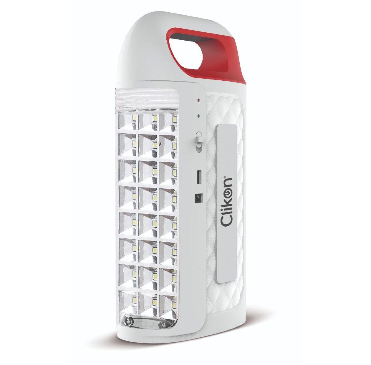 Clikon Rechargeable LED Emergency Light With USB Port 6V 4500mAh Red ...