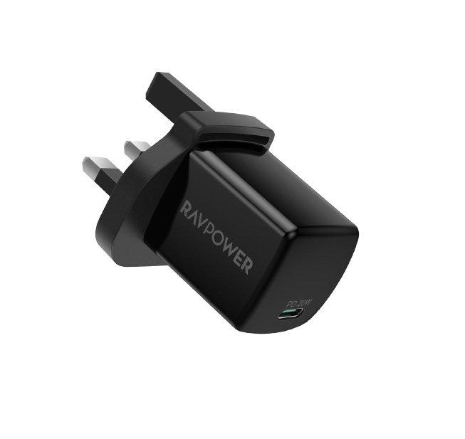 RavPower Wall Charger, Type-C, 30 Watts, Black - eXtra Bahrain