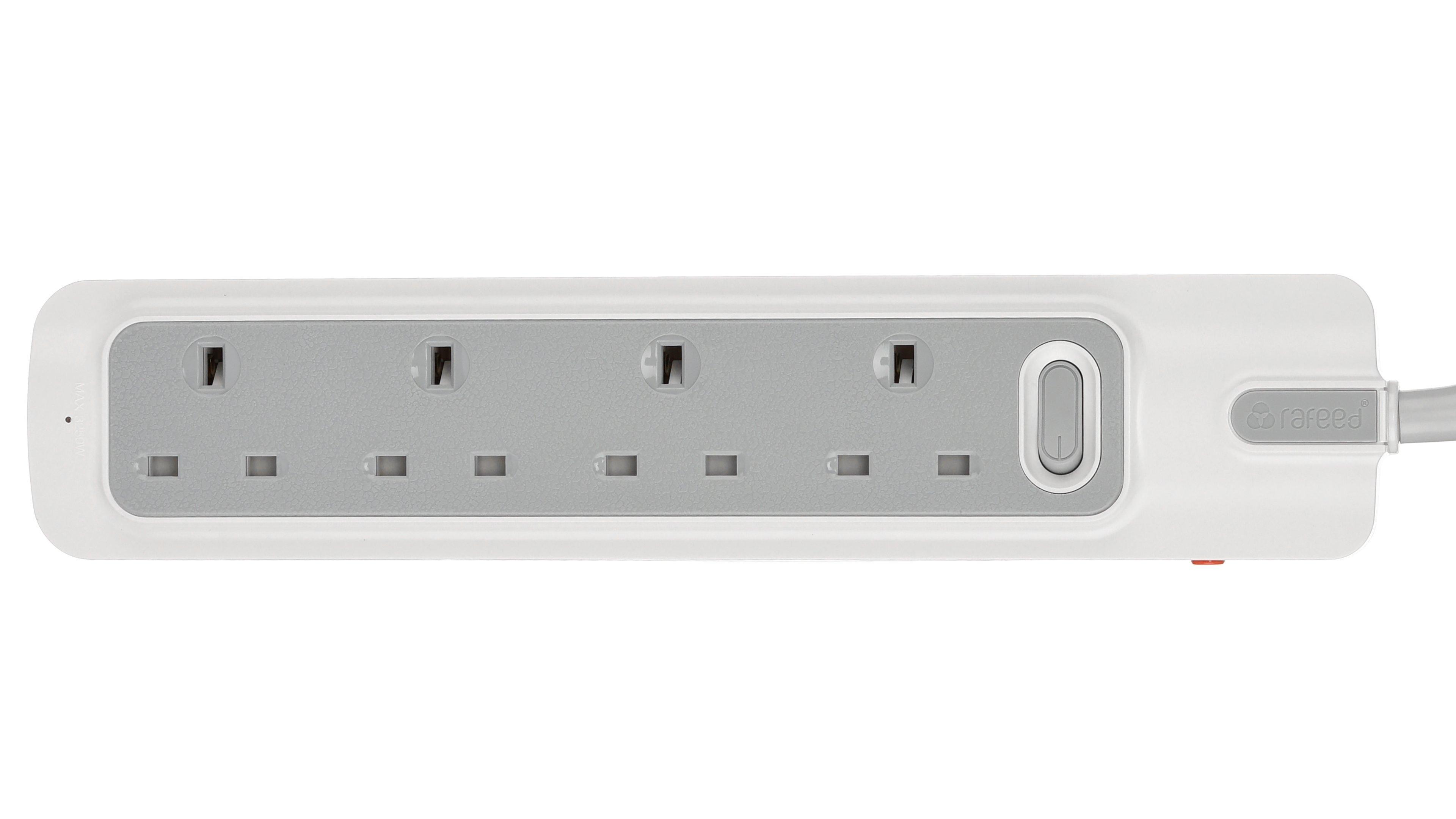 Rafeed Electric, Power Extension Cord, 4 Sockets, 2M Cable - eXtra