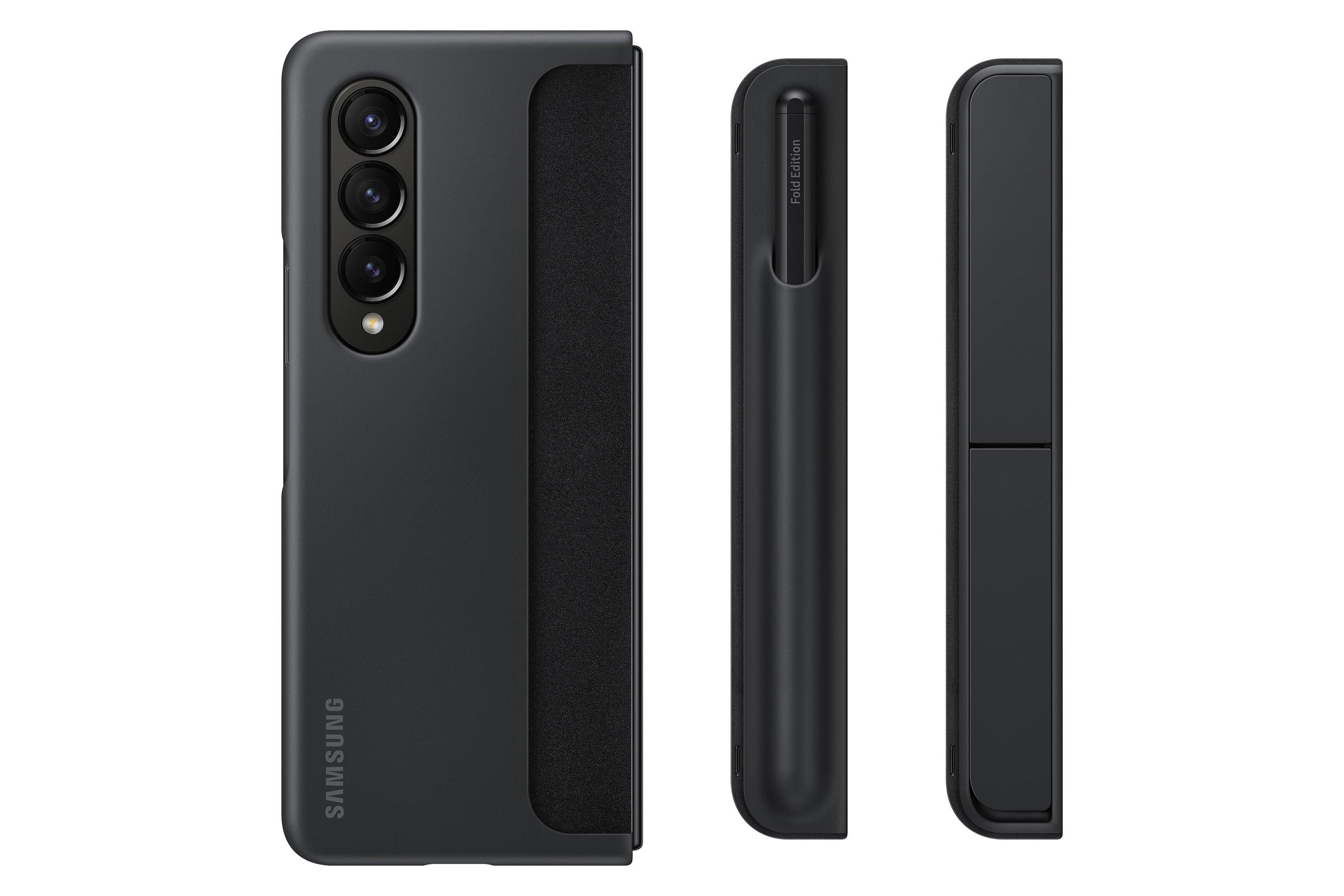 Samsung Galaxy Fold 4 Standing Cover with Pen, Black - eXtra Bahrain