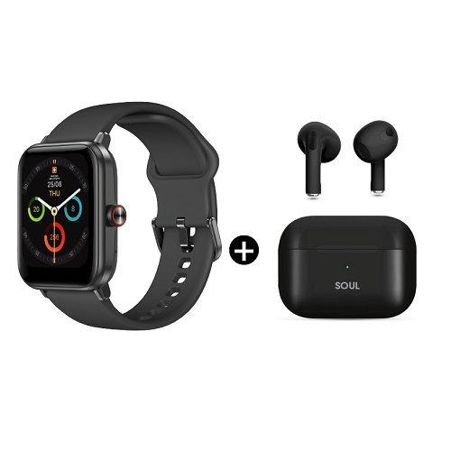 Swiss Military Alps Smart Watch, 1.69, Black + Xcell Soul-10Pro Earbuds ...