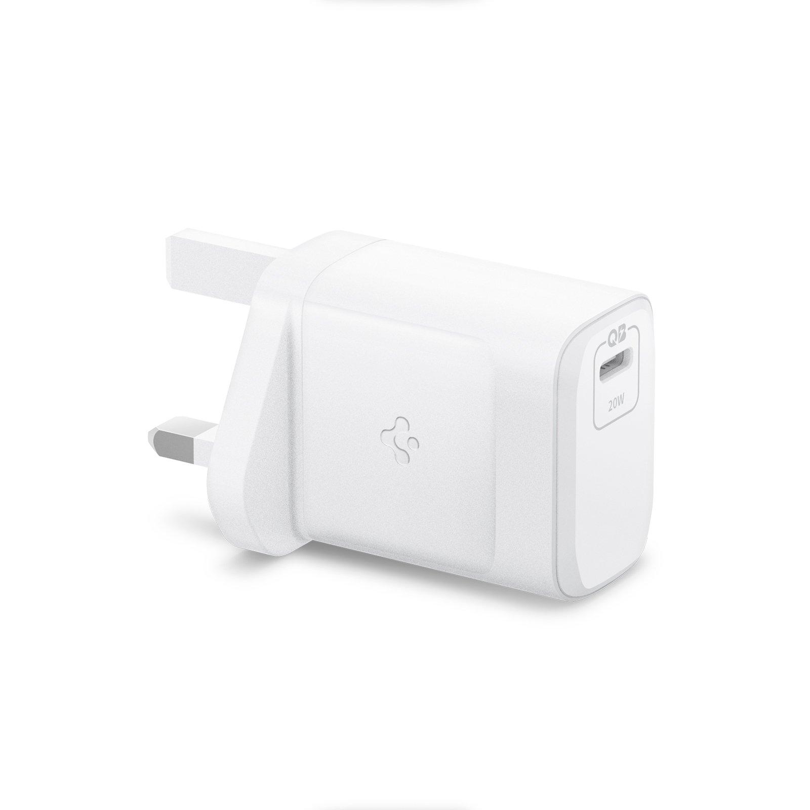 Spigen USB-C AC Wall Charger Adaptor 1 Port UK Plug 20W White - eXtra ...