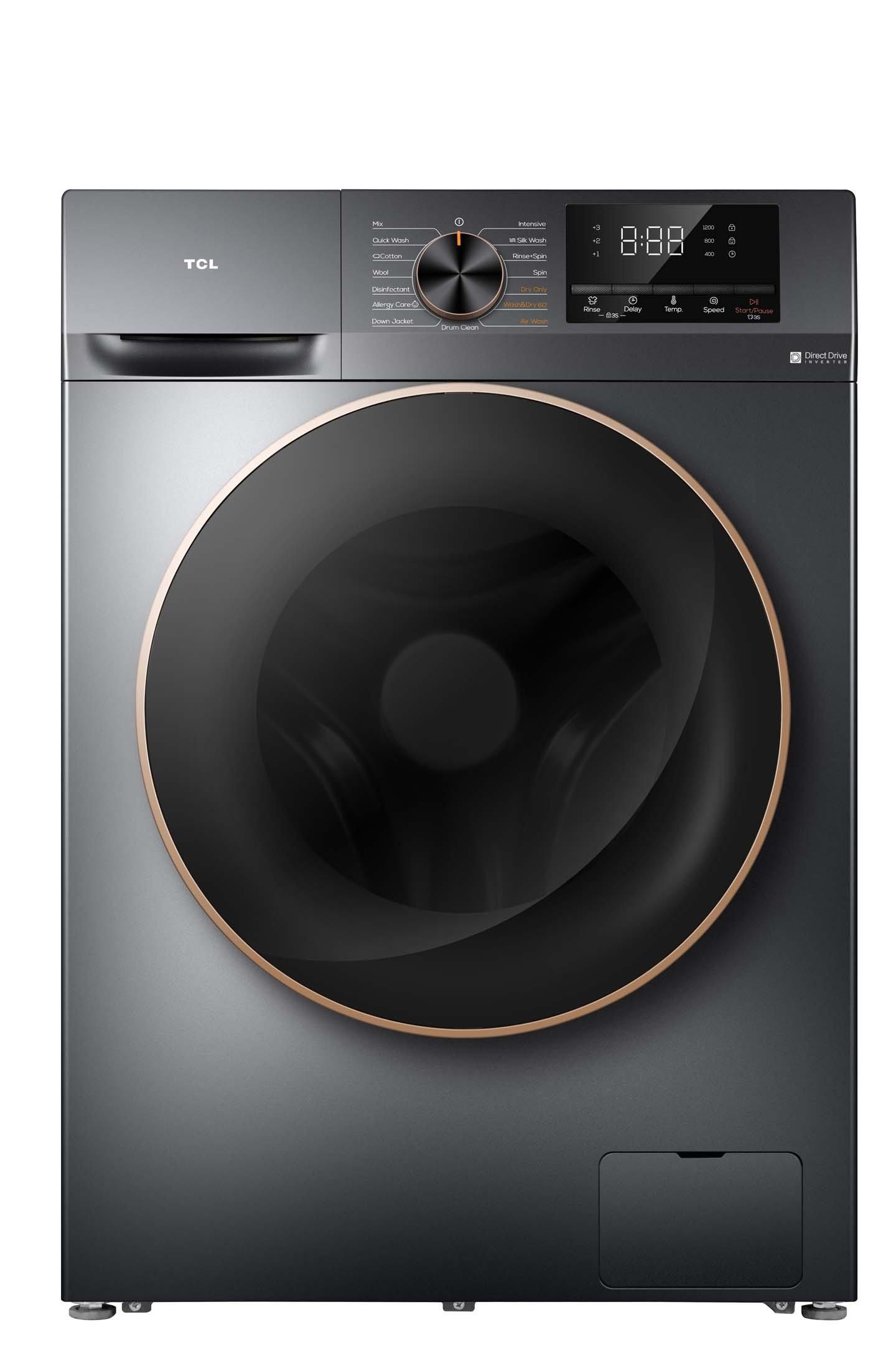 TCL Front Load Washer 10kg, Dryer 6kg , 1200 rpm, Inverter, 12 Programs ...