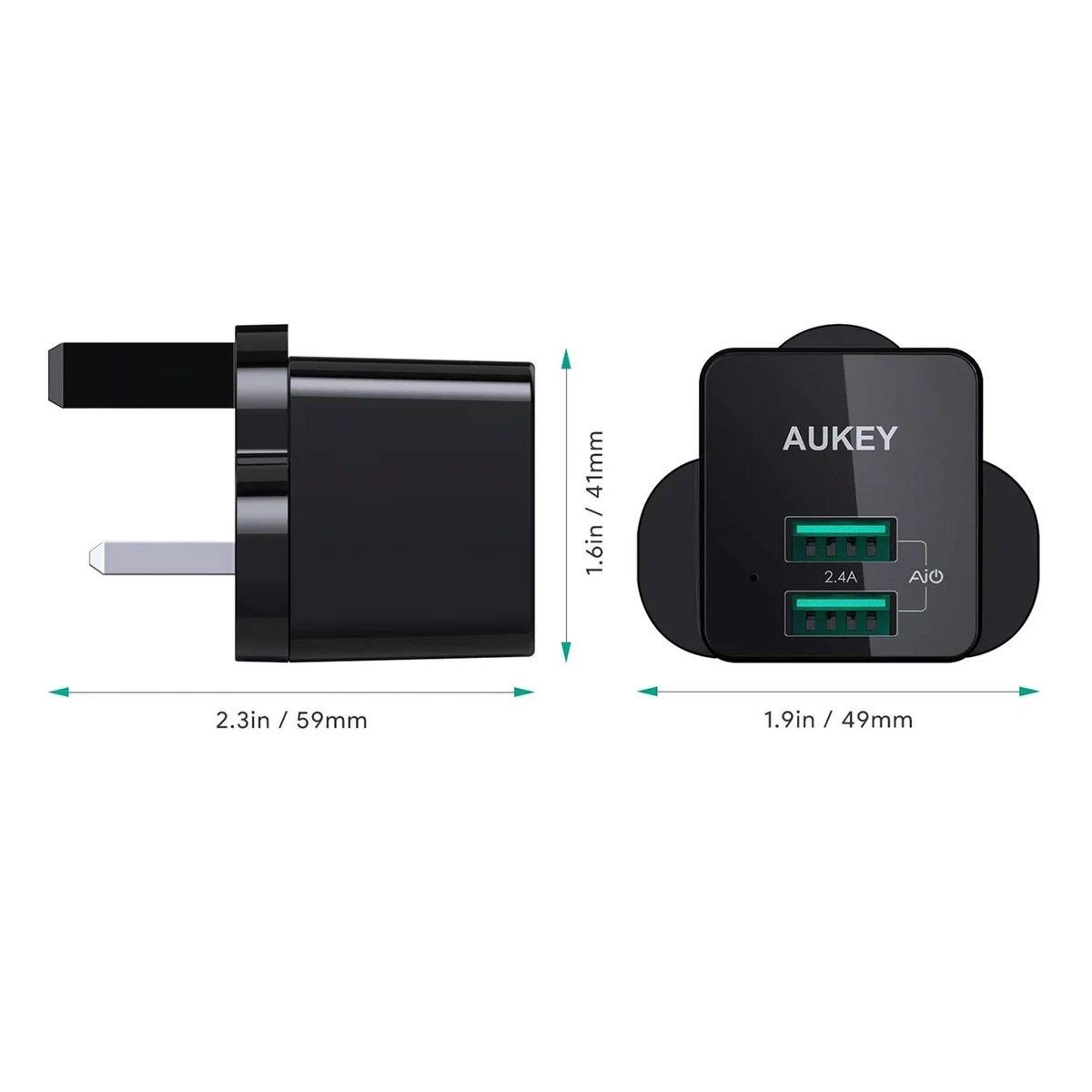 Aukey AI POWER MINI, USB-A Travel AC Wall Charger Adapter, Black ...