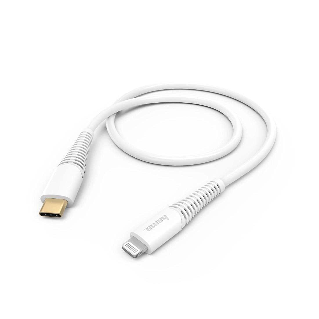 Hama 1.5m USB-C To Lightning Data Charge Cable, White - eXtra Bahrain
