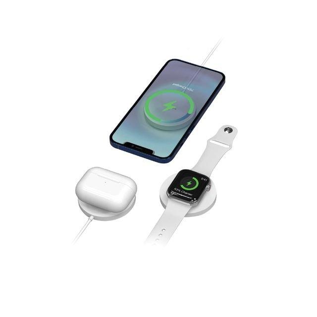 Smartix 2in1 Premium Wireless Magnetic Charger Pad, 15W White - eXtra