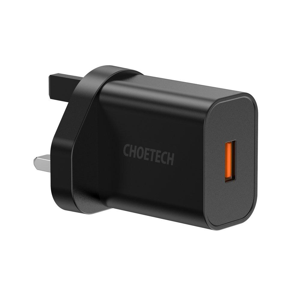 Choetech USB-A AC Wall Charger Kit, 18W Black. - eXtra Bahrain