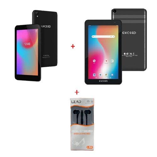 Exceed Tablet, 4G, 7 Inch, 32GB, Black, + LEAD Wired Earphones - eXtra Oman