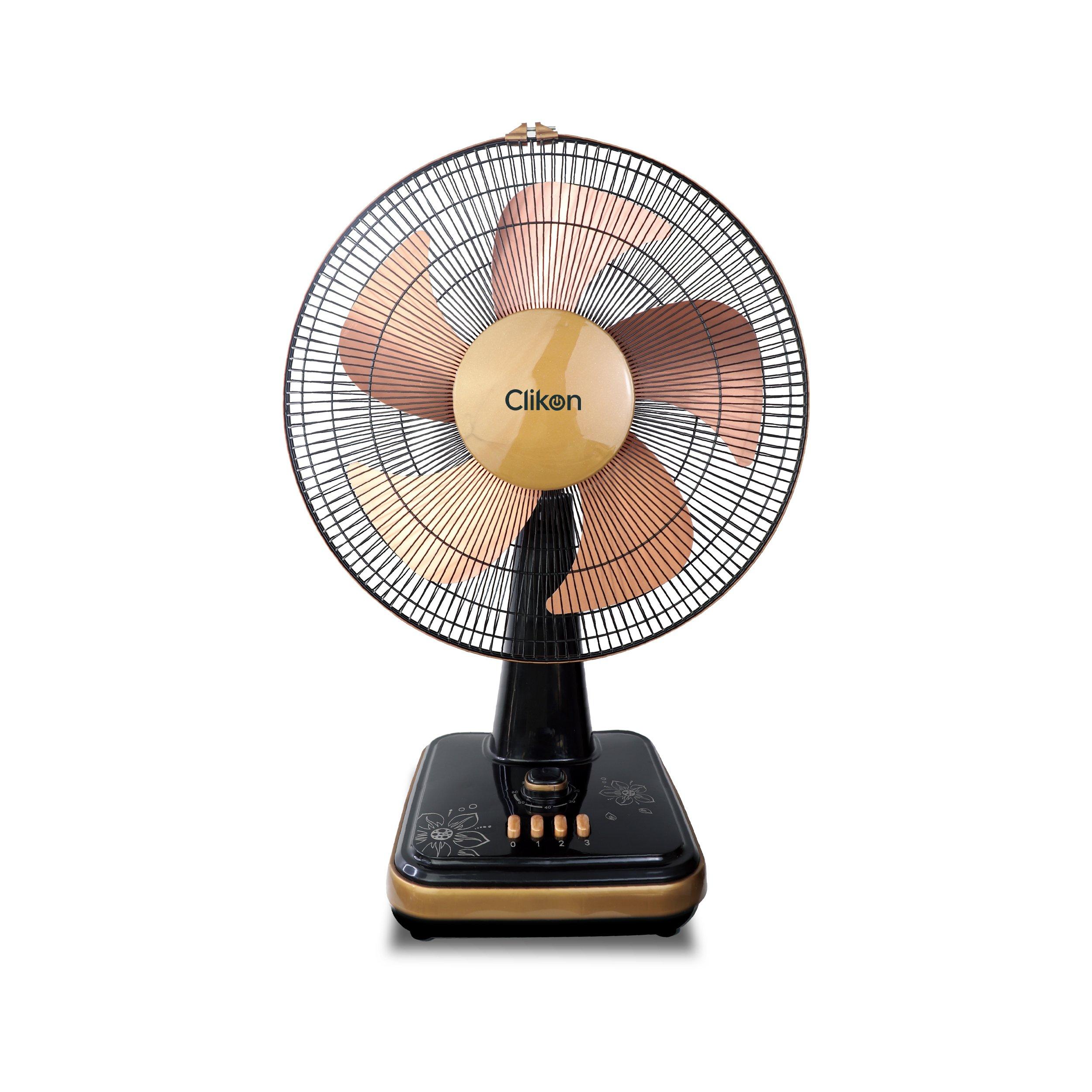 Clikon CLASSIC 16-Inch Electric Desk Fan, 45W, Copper/Black - eXtra Bahrain