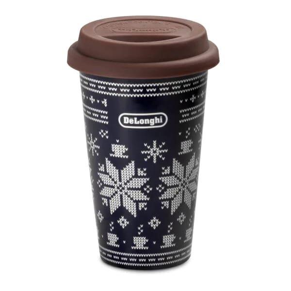 Delongi Thermal Cup 300ML Double Wall Ceramic Mug Brown/Black - eXtra ...