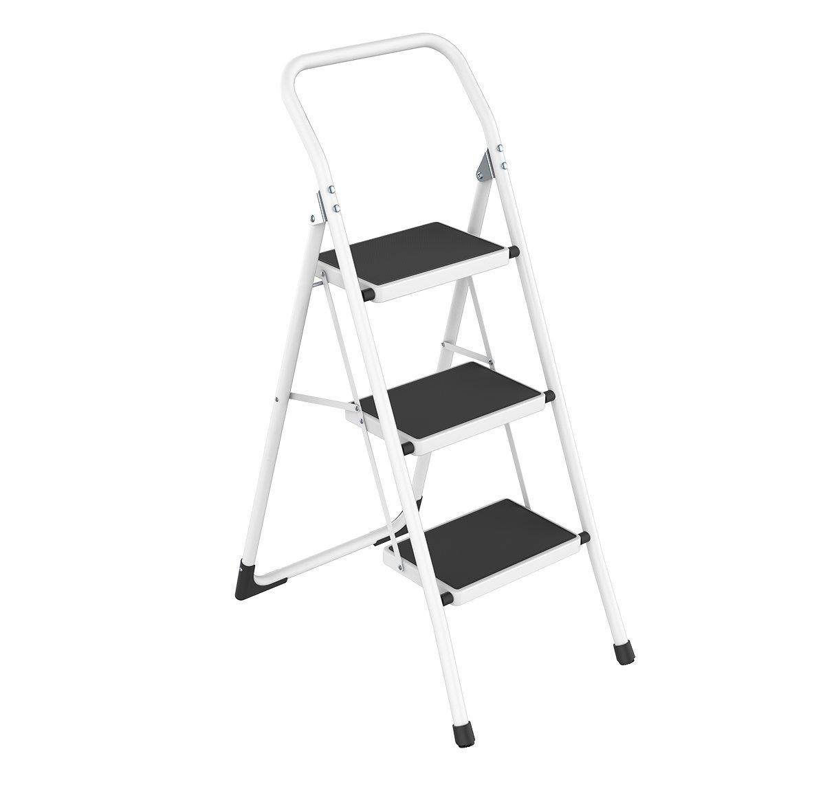 Homez, 3 Step Foldable Steel ladder, 150Kg Capacity - eXtra
