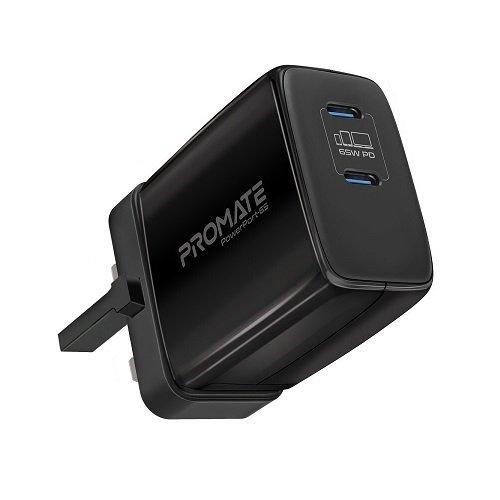 Promate Charging Adapter, 65 Watts, Black - eXtra Oman